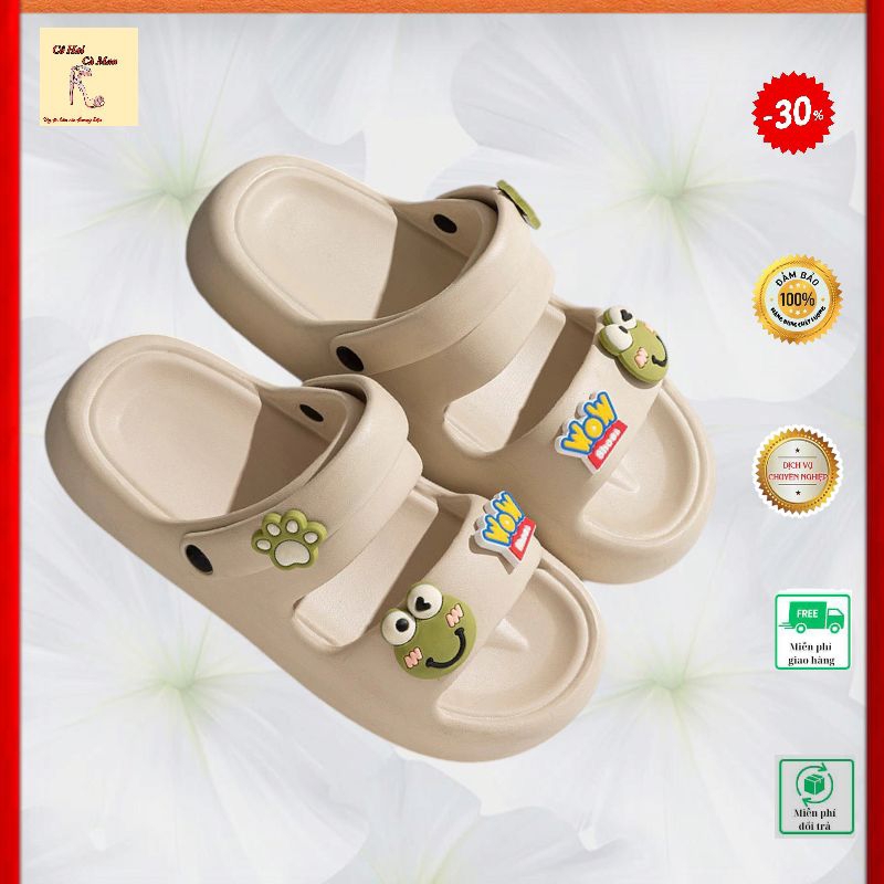 Plastic sandanl: mid-sole sandal, cute frog-shaped flip strap, new ...