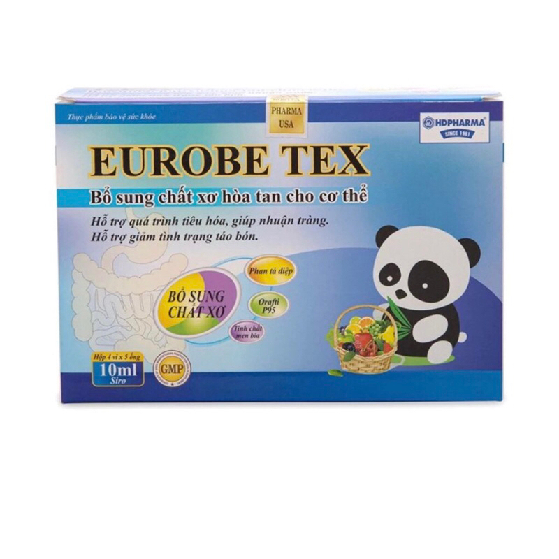 Eurobe TEX fiber supplement syrup (Box of 20 tubes) Supports digestion ...