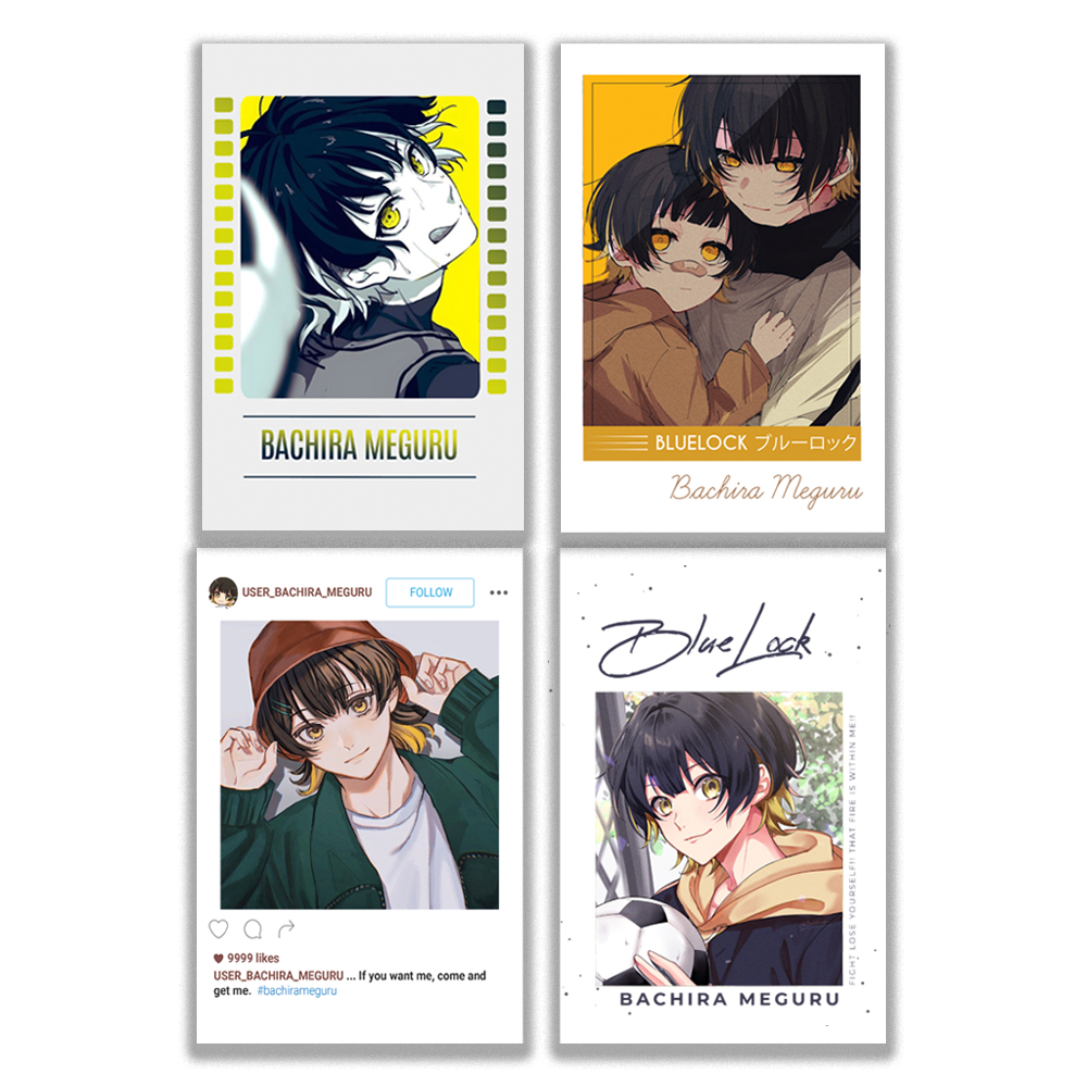 Set of 4 Bachira Meguru Blue Lock character pola cards | Shopee Malaysia