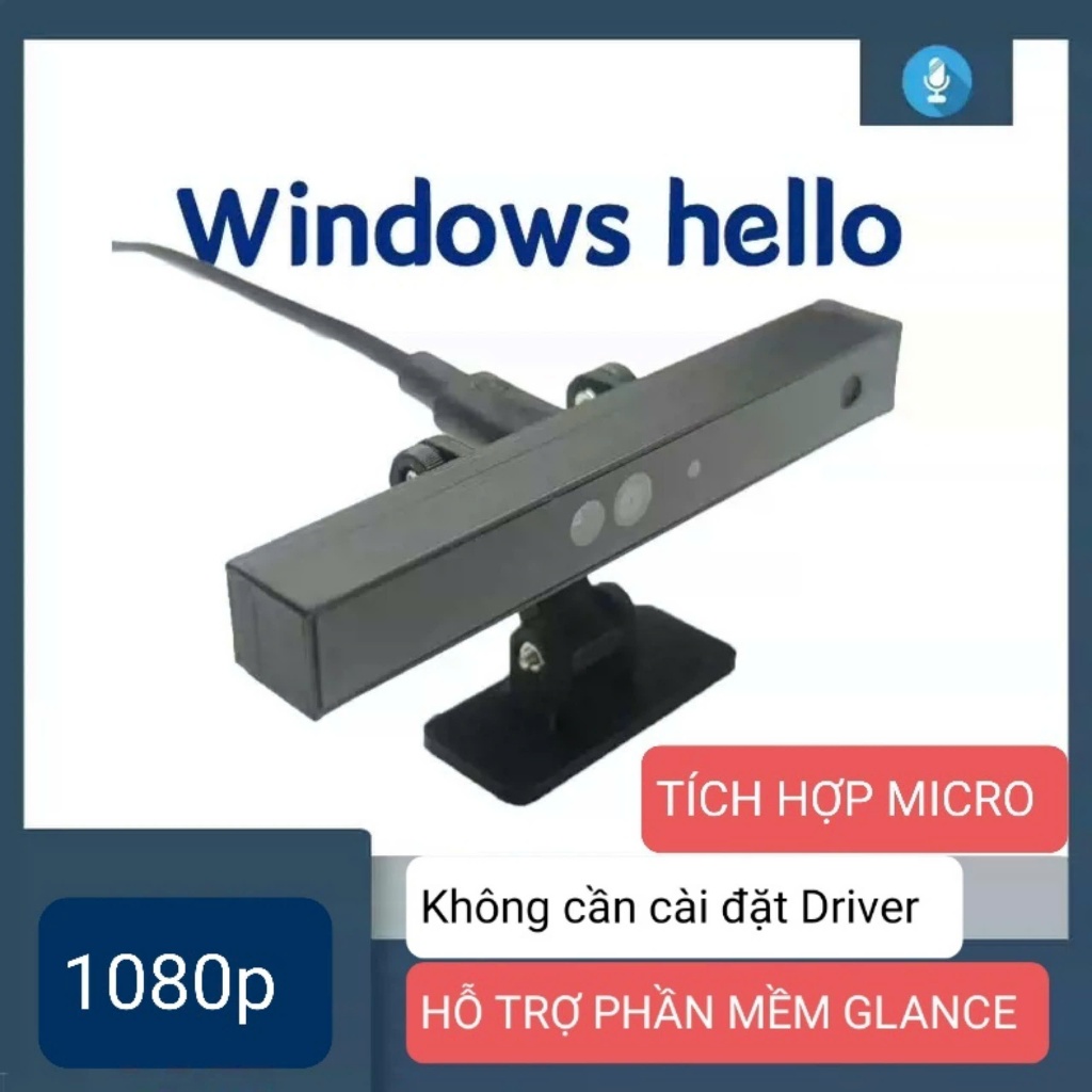 Windows Hello + Glance 1080p Face recognition Webcam with built-in ...