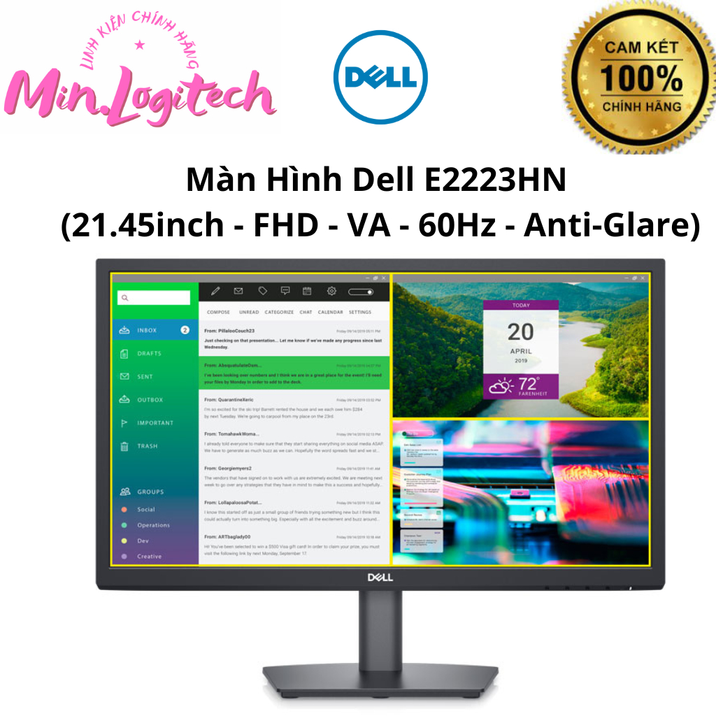 Dell E2223HN Computer Monitor (21.45inch - FHD - VA - 60Hz - Anti-Glare ...