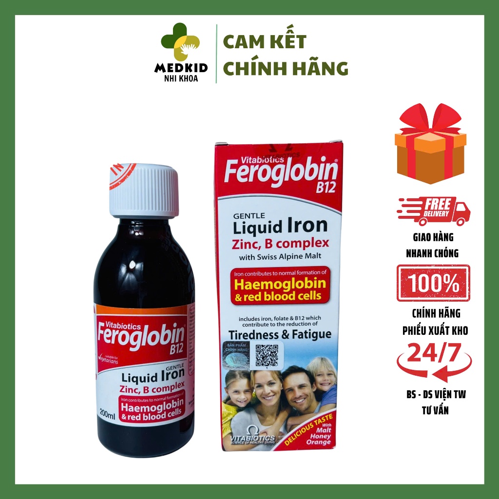 [GENUINE - With STAMP] Feroglobin Liquid (UK) - Supports red blood cell ...