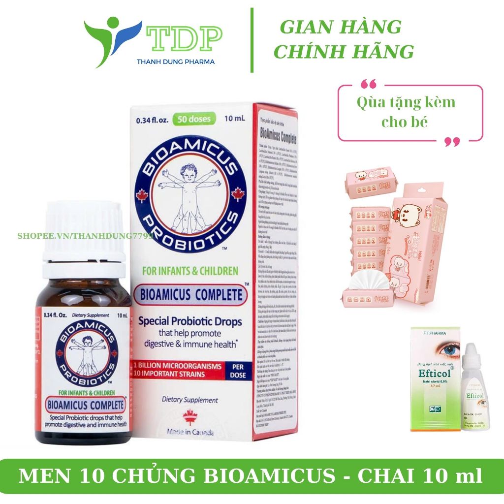 Bioamicus Complete 10-Strain Probiotics Support Digestion for Babies to ...