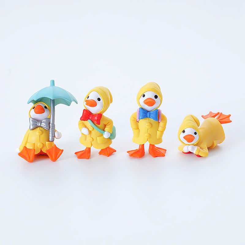 Cute yellow duck school model set decorates study desks and desks ...