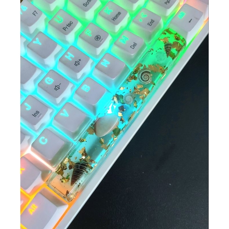 Space bar resin Keycap 6.25U OEM snail shell with gold leaf pattern to ...