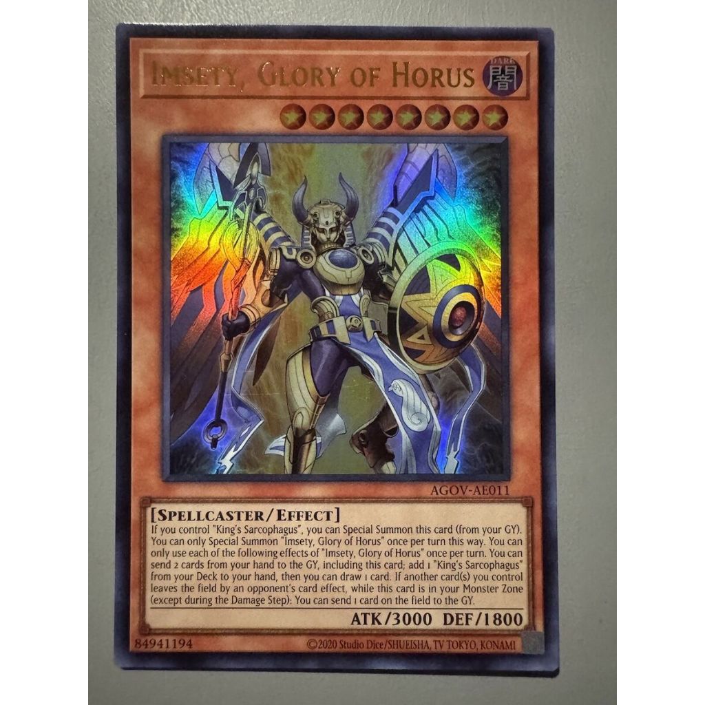 YUGIOH Card - AE - Imsety, Glory of Horus - AGOV-AE011 - Ultra Rare - Effect Monster | Shopee ...