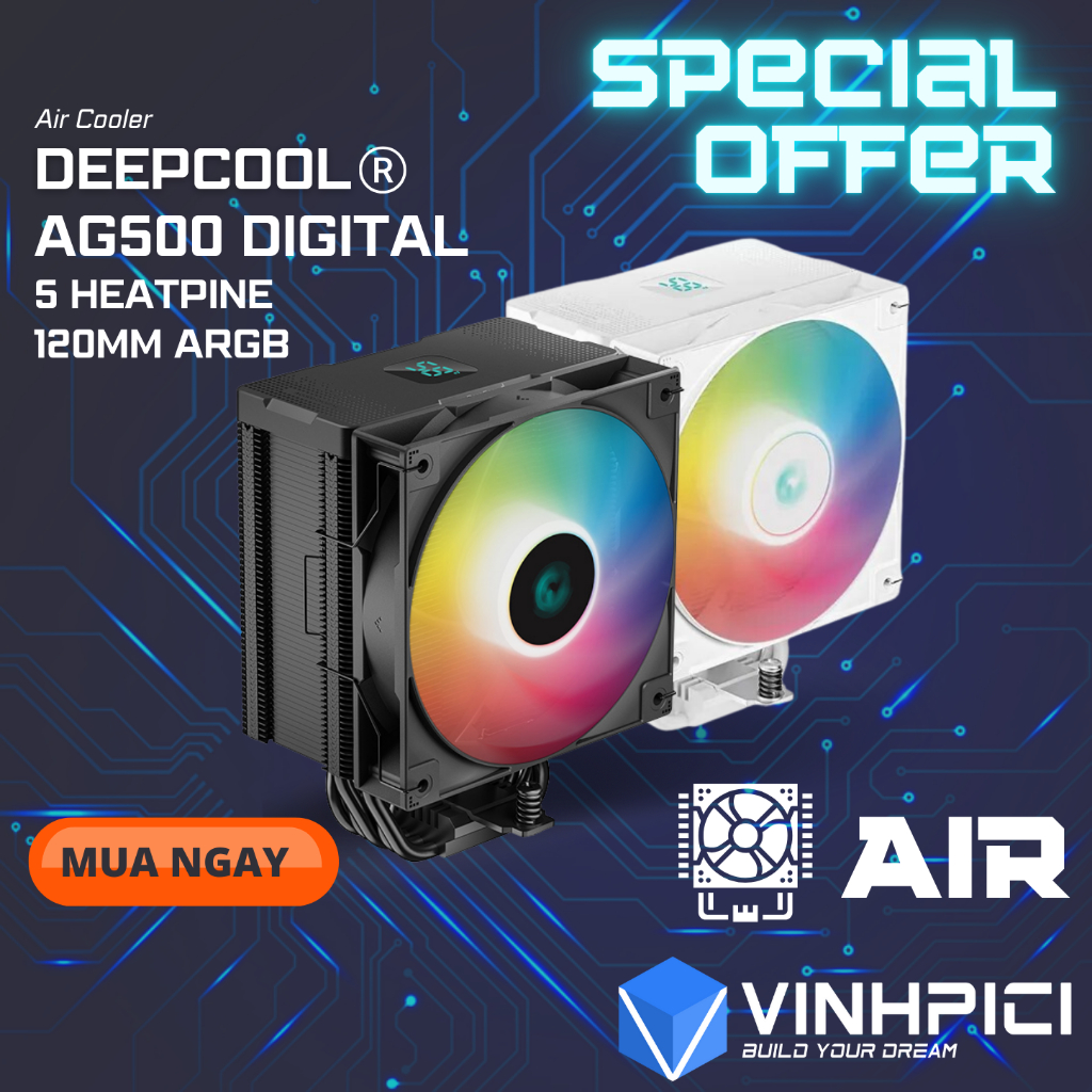 Deepcool AG500 DIGITAL ARGB CPU air cooler [NEW] | Shopee Malaysia