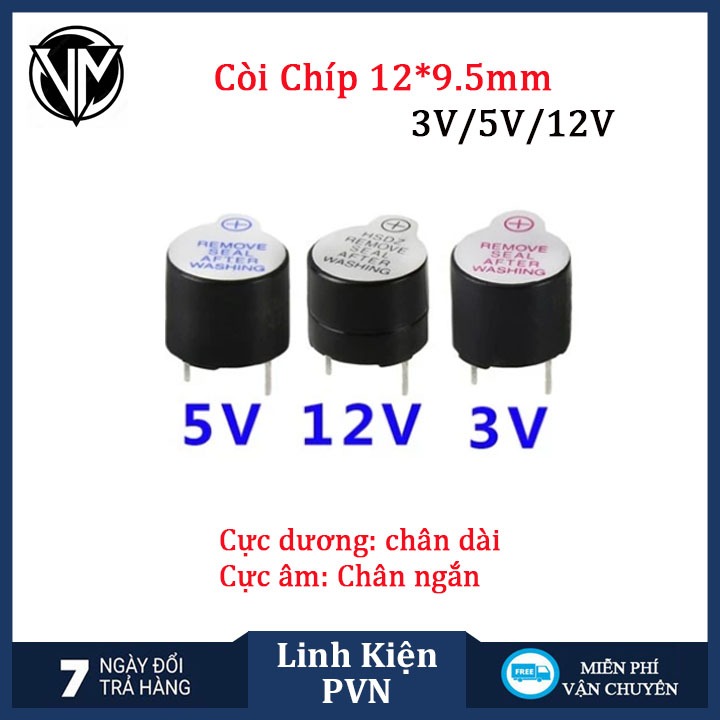 Chip Buzzer, Siren, Buzzer 3V, 5V, 12V 12*9,5mm | Shopee Malaysia