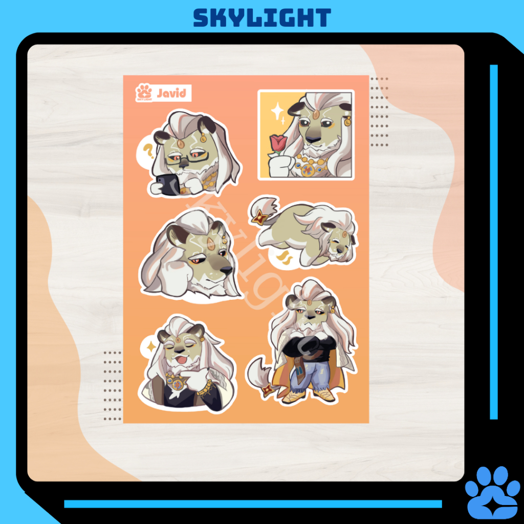 NO.16 JAVID - Dislyte - Sticker Furry Sheet A6 Waterproof Decal ...