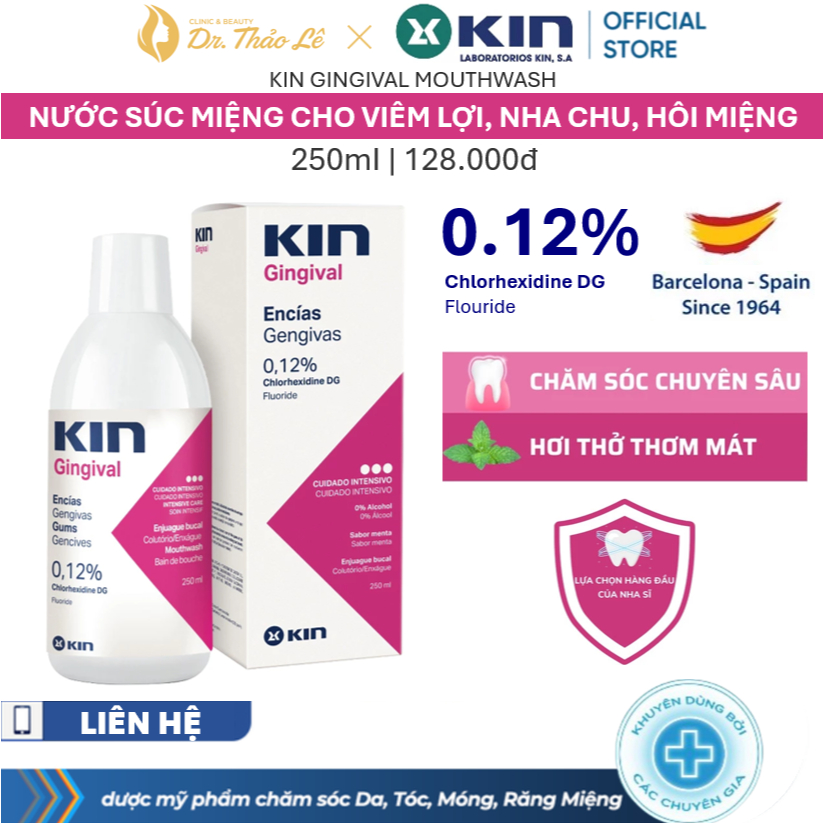 KIN Gingival Mouthwash for Gingivitis, Periodontal Disease ...