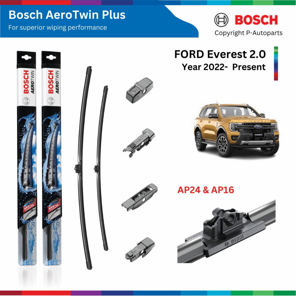 Bosch AeroTwin Plus 24" & 16", FORD Everest model year 2022 to present | Shopee Malaysia