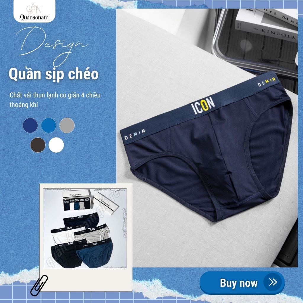 Icon Demin Men's Cross Briefs Combo Cold Elastic Men's Triangle Briefs ...