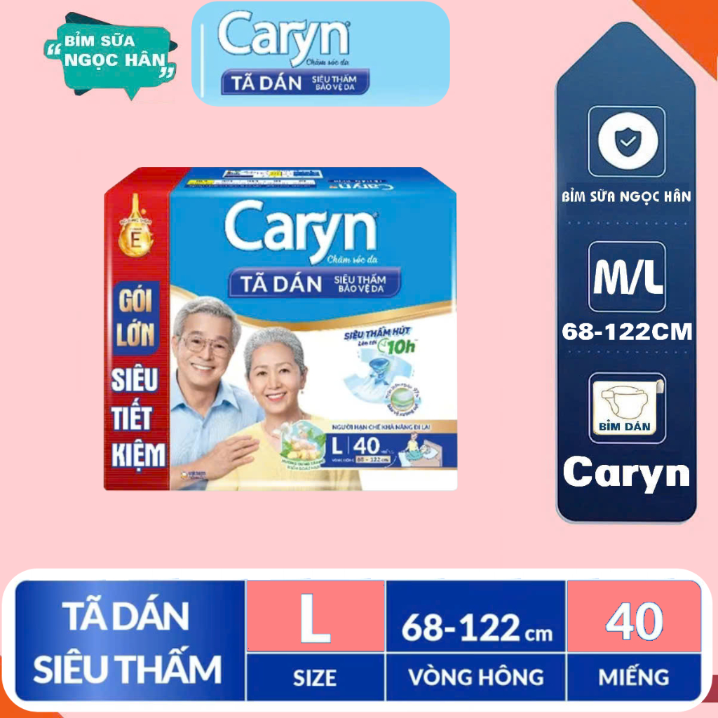 Combo of 80 pieces of caryn M40 L40 XL40 super absorbent diapers caryn ...