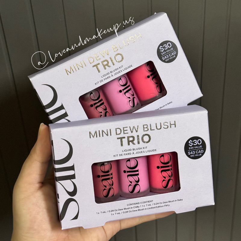 (AUTH Sephora US) Saie Mini Dew Blush Trio Set | Shopee Malaysia