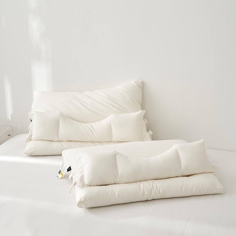 [Detachable 2-in-1 pillow] Ergonomic pillow with soft cotton filling ...