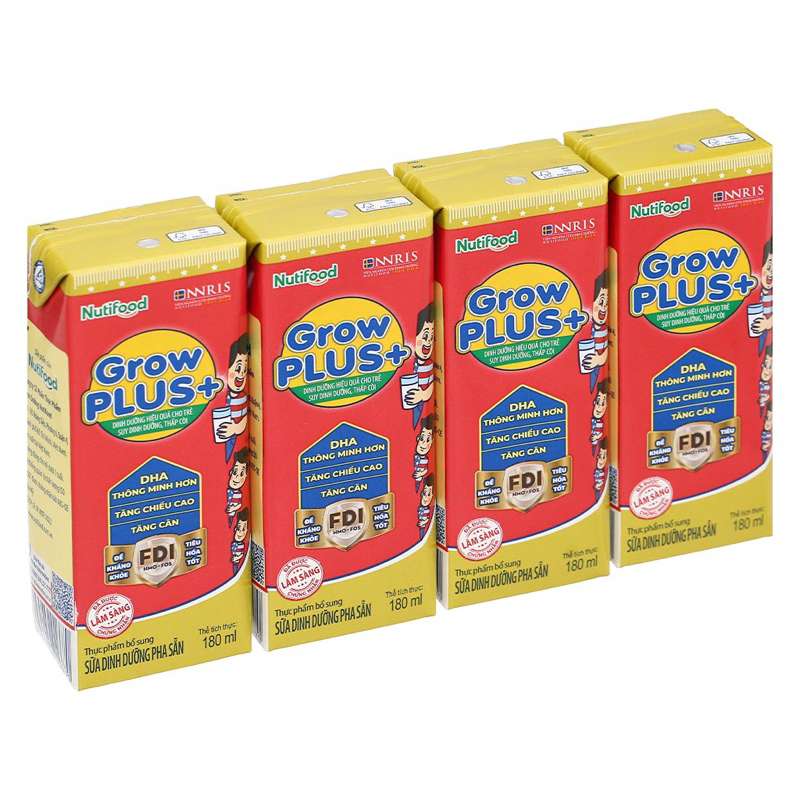 Nutifood GrowPLUS Red Malnutrition ready-to-drink powdered milk box 48 ...