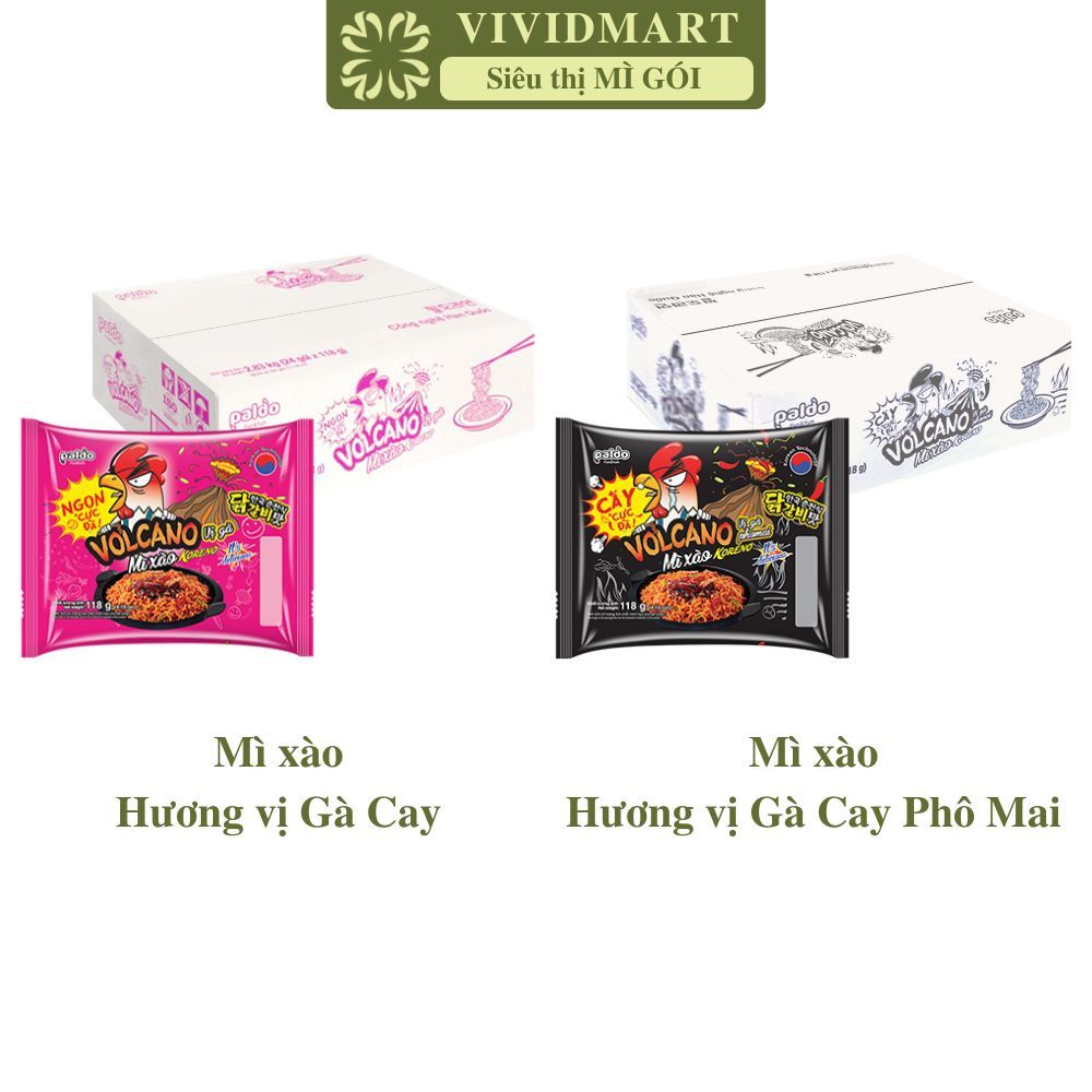 [24 Pack BOX]-Paldo- Koreno Volcano fried noodles, pack of 2 flavors ...