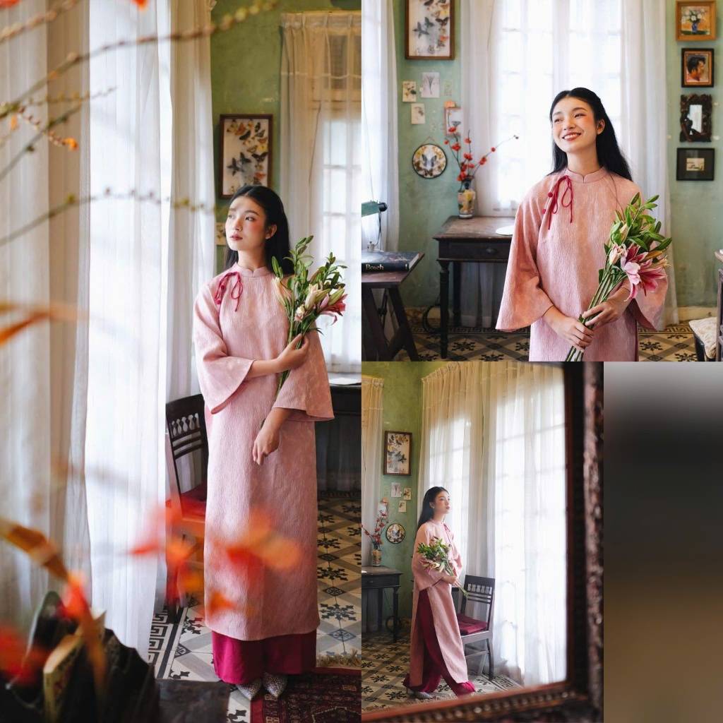 Chau Sa Ao Dai - Embossed damask fabric with Elmer innovative shape ...