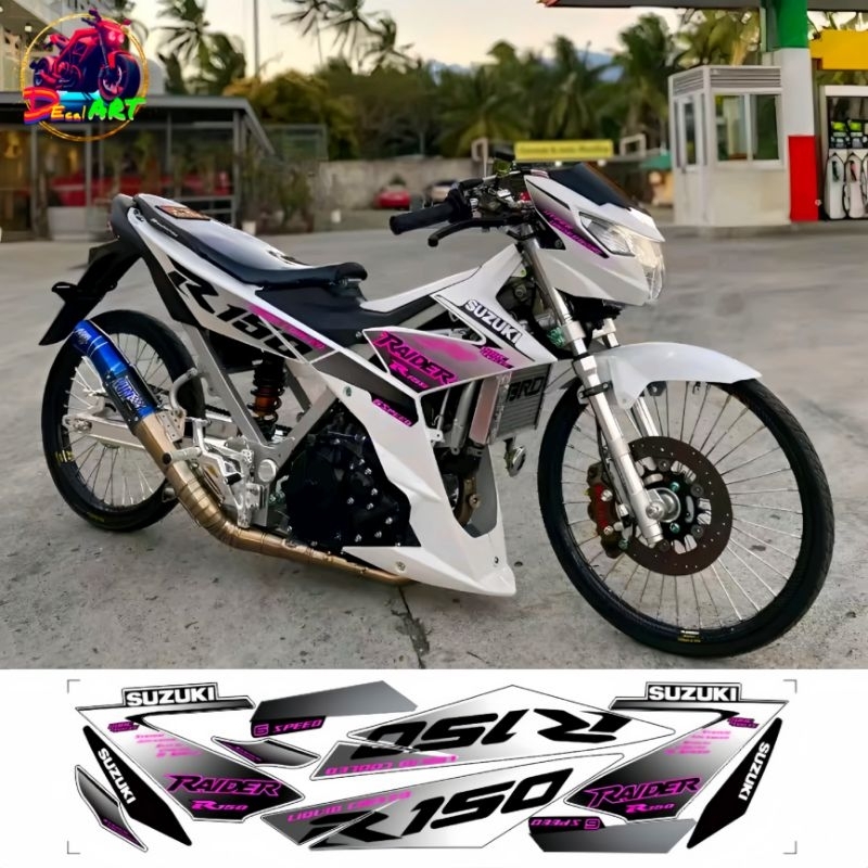 Removable sticker Raider fi 150cc - Model R150 white car. High Quality ...