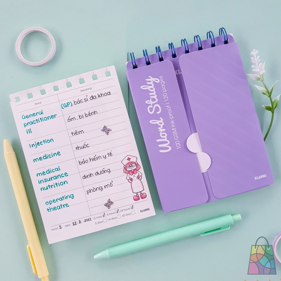 Klong Word Study A6 English vocabulary learning book 120 pages, MS 916 ...