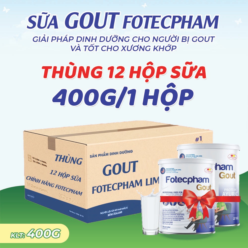 Carton of 12 Cans of Fotecpham Gout Milk Specialized Support for People ...