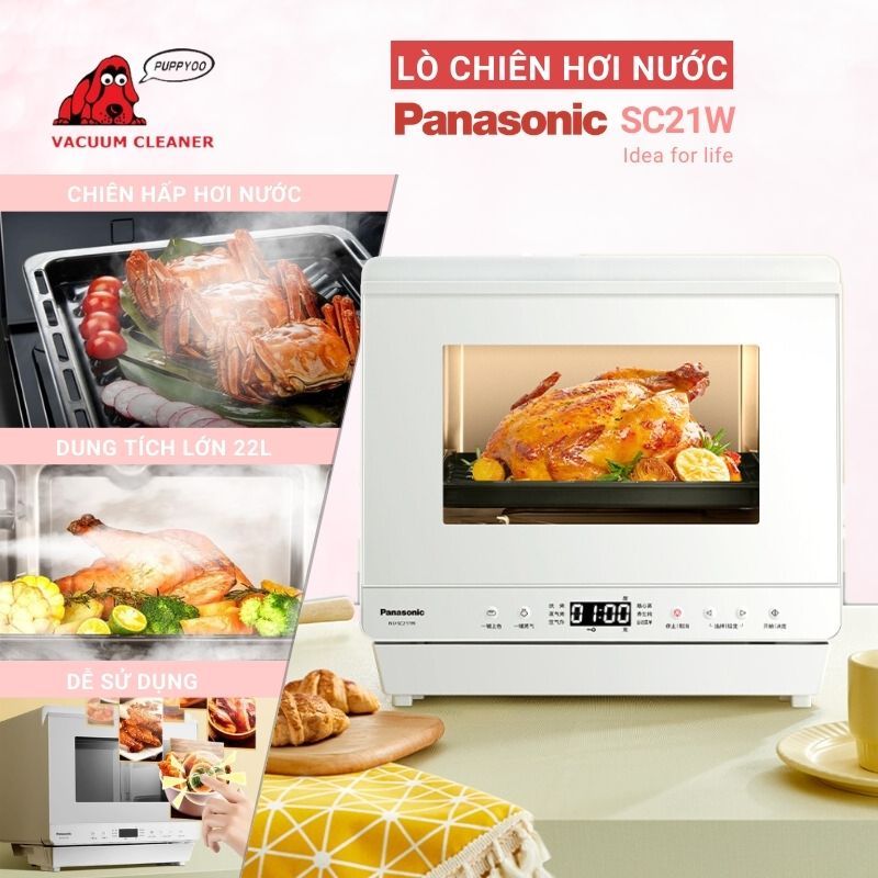 Steam fryer, 20L capacity steam oven with 25-function menu, sterilize ...