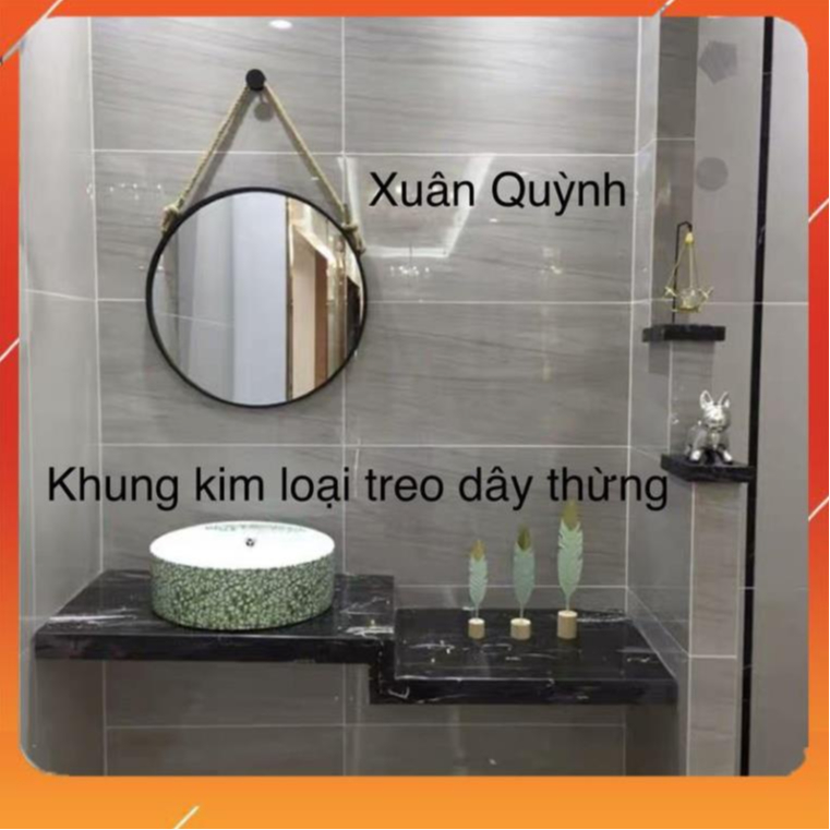 Steel frame mirror hanging with wire, round mirror hanging with wire ...