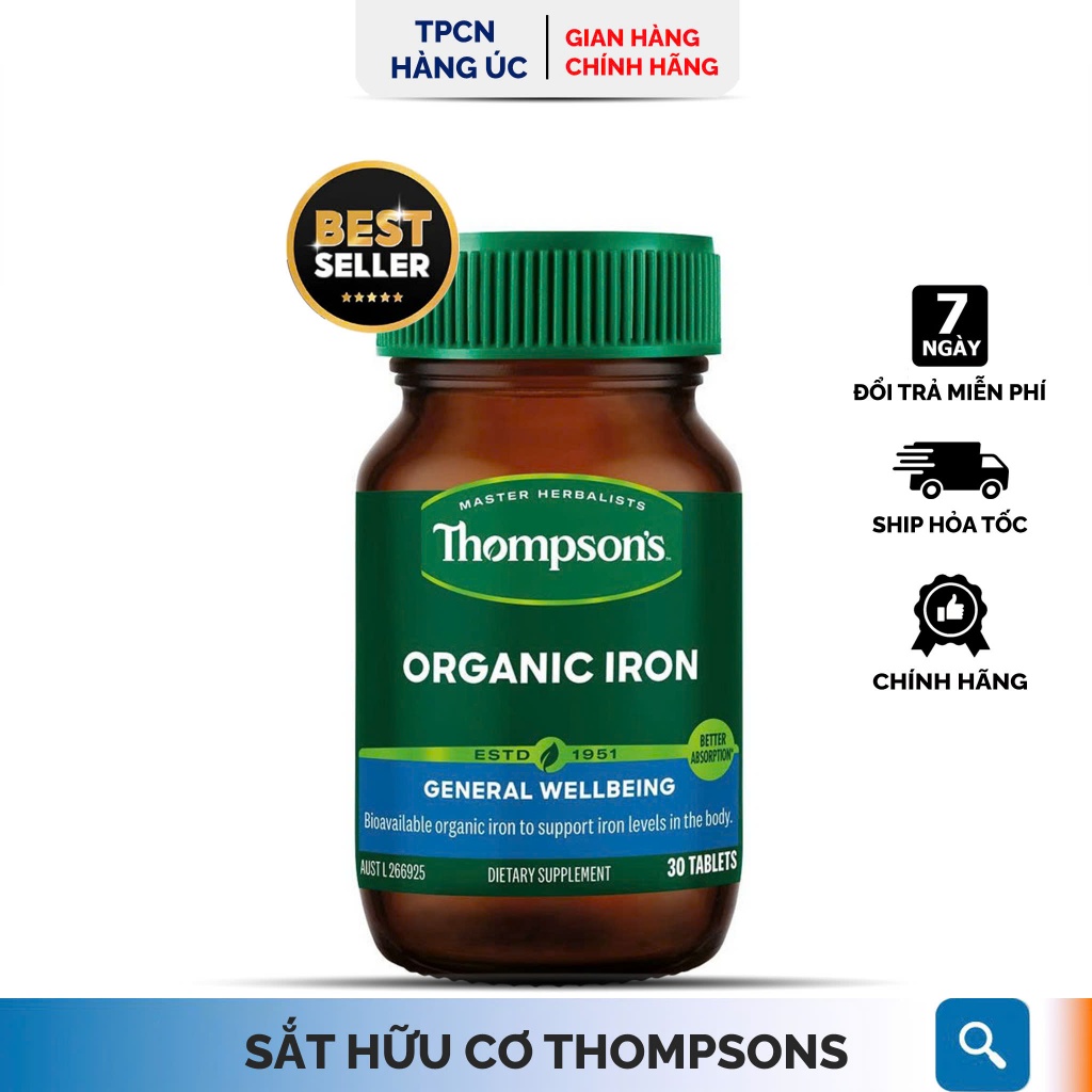 Australian Organic Iron Thompson's Organic Iron Tablets support red ...