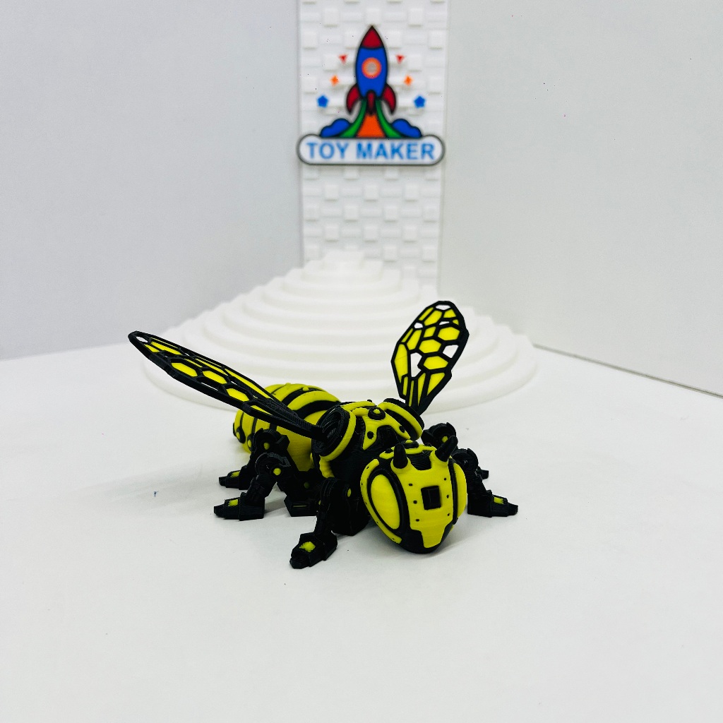 Cyberbee Model – 3D printed Future Machine Bee Toy with flexible joints ...