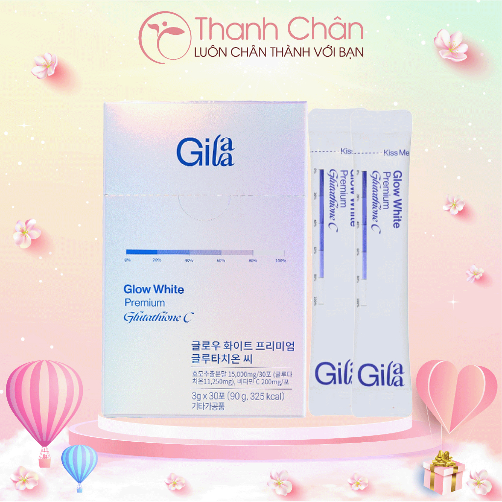 Gilaa Glow White Premium Glutathione C Skin Whitening Powder 3g/package ...