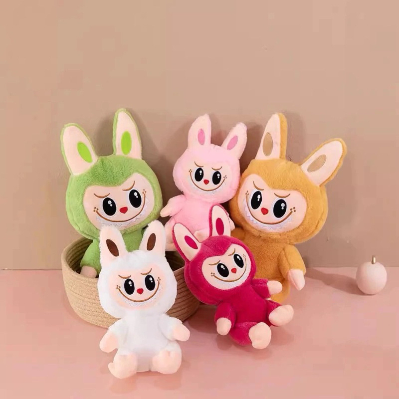 Labubu Teddy Bear Holding Teeth, Adorable Labubu Doll Stuffed Animal ...