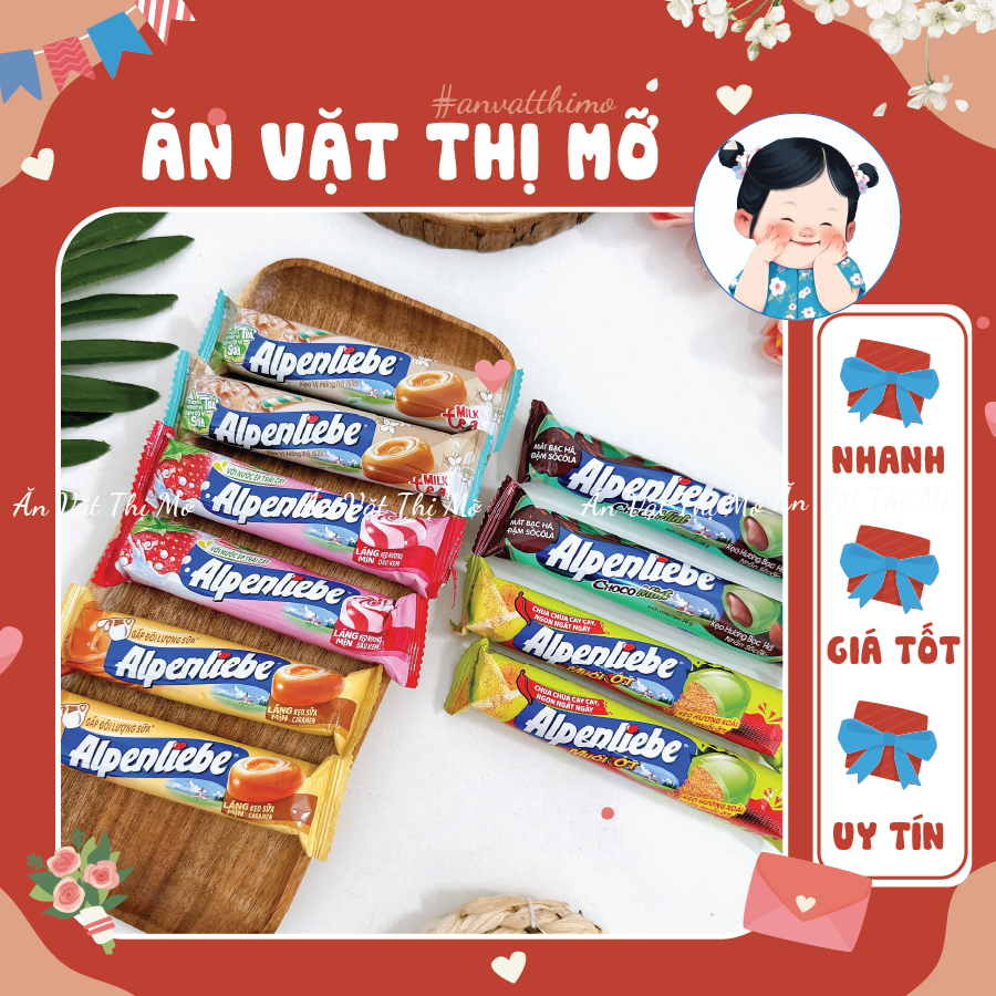 Smooth Alpenliebe candy, hard fatty candy of all flavors (32g bar ...