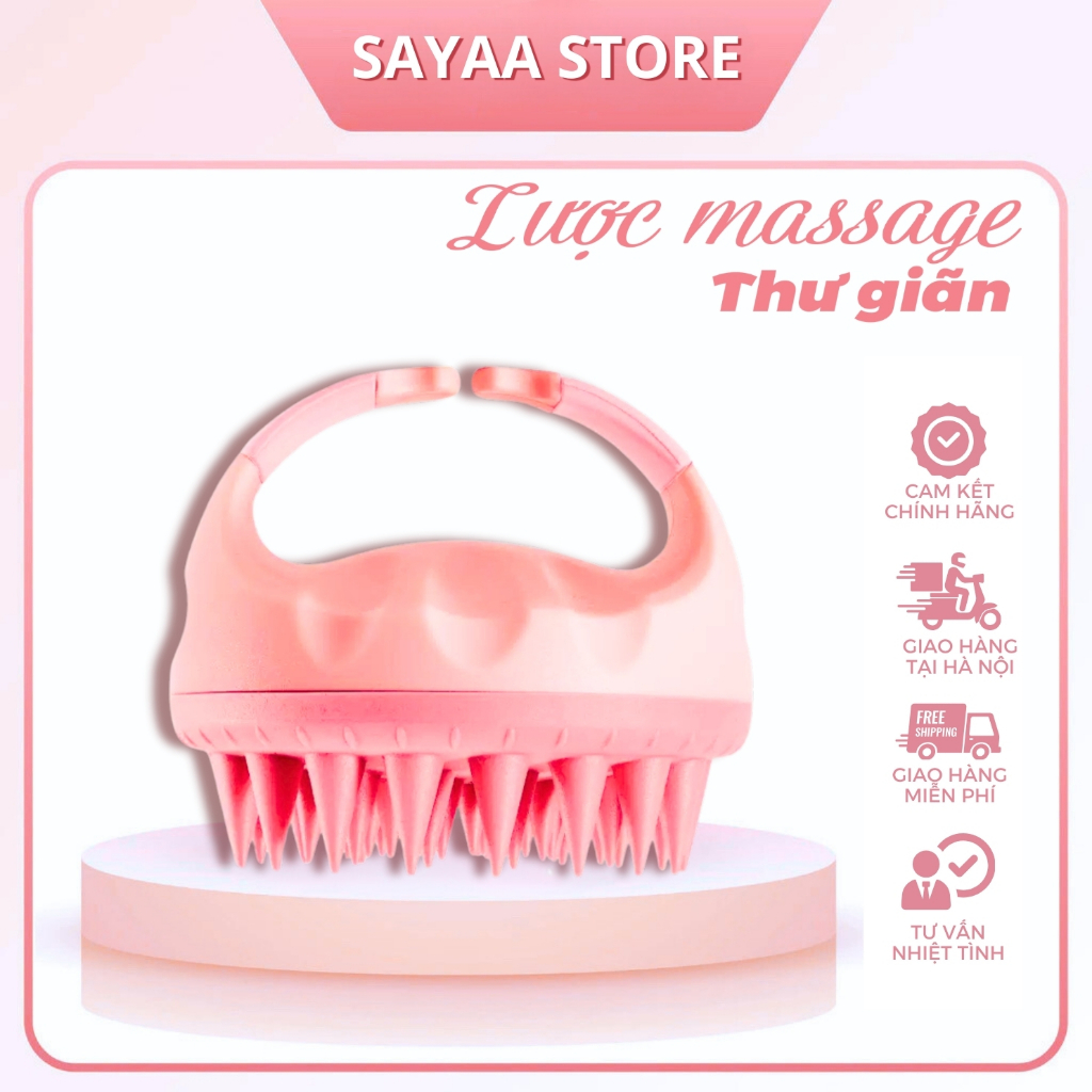 Sayaa Silicone shampoo comb Soft spikes massage the scalp, clean ...
