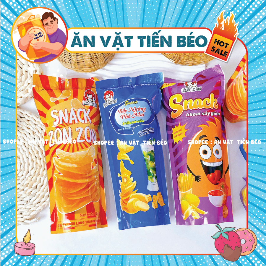 Linh Lala Snacks Crispy Dried Potato Flavor, Grilled Corn with Cheese ...