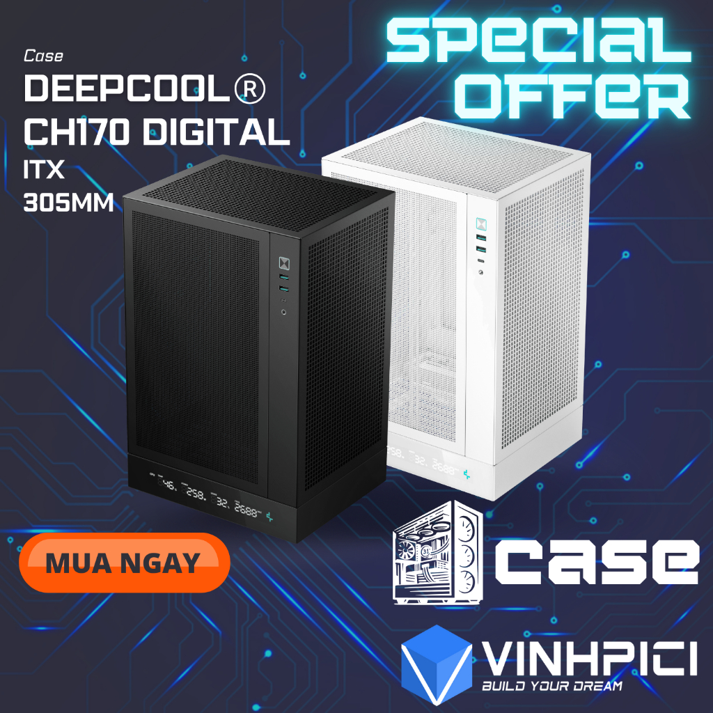 Deepcool CH170 DIGITAL computer case [NEW] | Shopee Malaysia