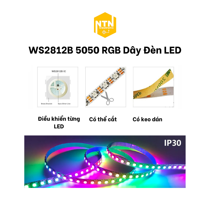 Full COLOR LED NEOPIXEL ARGB WS2812B 60LED/1 METER ROLL 5V VOLTAGE ...