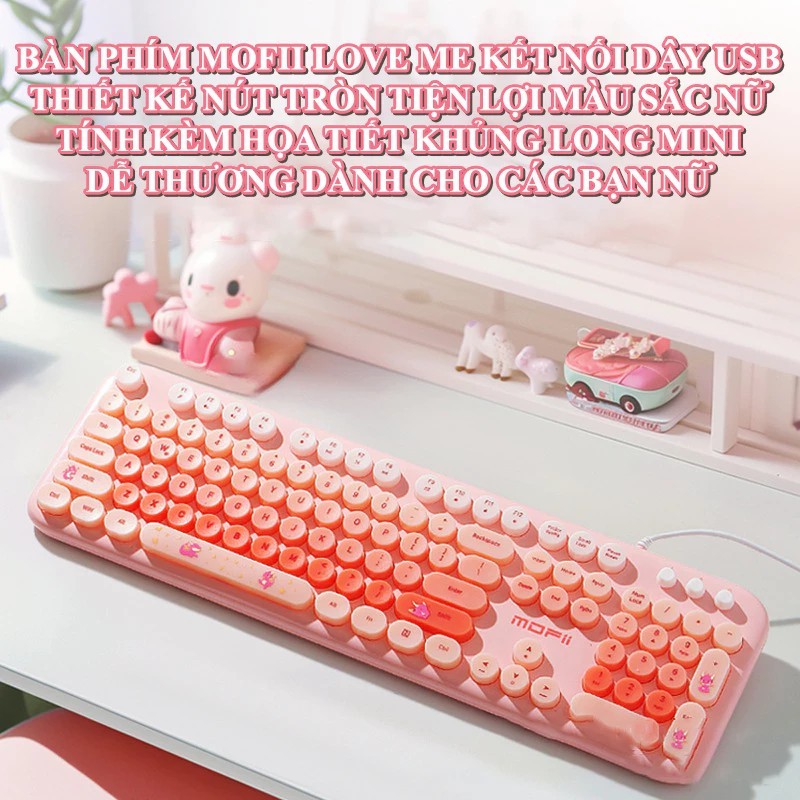 Mofii LOVE ME computer keyboard connected by USB port with round button ...