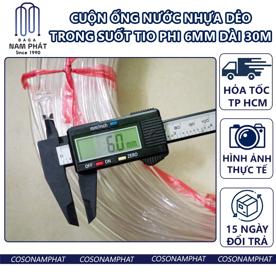 OXY Roll of Tio Phi 6mm Inner Diameter 30m Length Clear Plastic Water ...