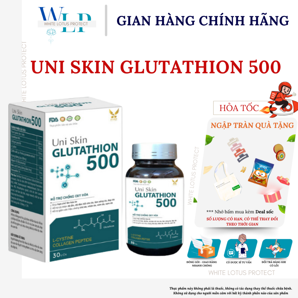 OXY [HCM] Uni Skin Glutathion 500 Supports anti-oxidation, limits Skin ...