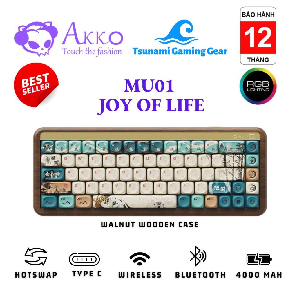AKKO MU01 Joy of Life Mechanical Keyboard (Multi-modes/ RGB/ Hotswap ...