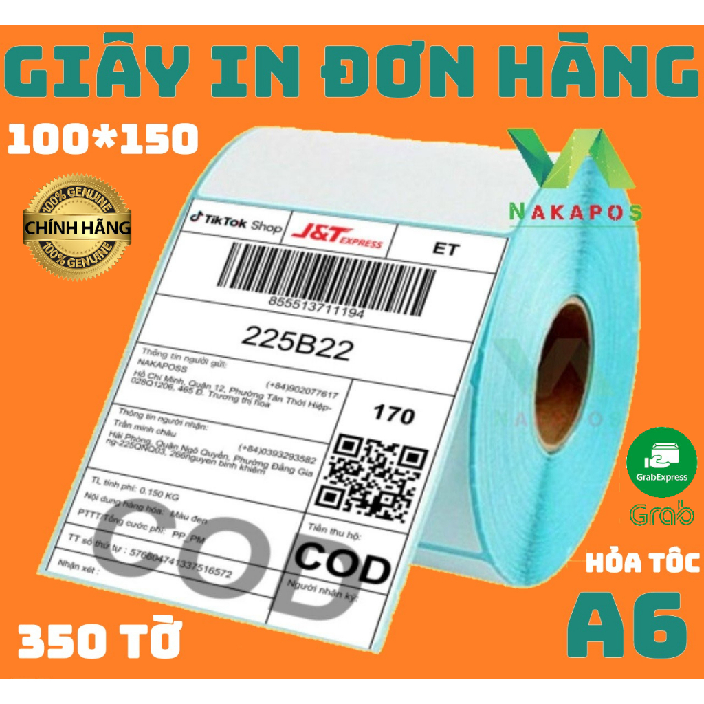 Thermal Printing Paper 100x150 A6 Size Roll 350 Pre-stamped Layers ...