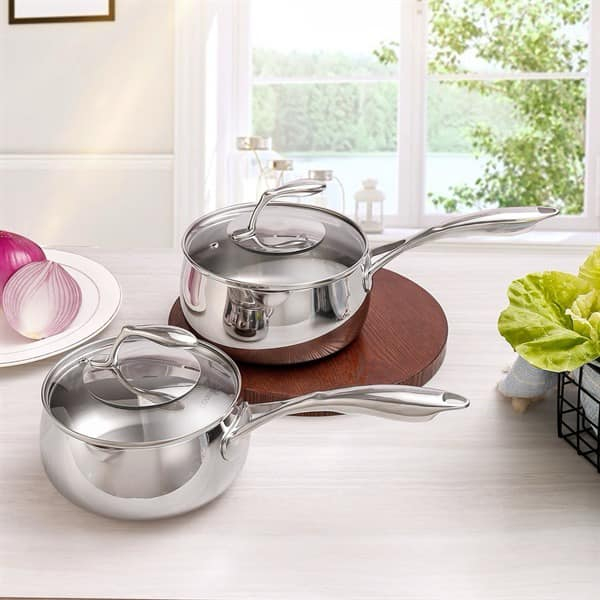 Oyatton Apple Shape Deep Pan with Glass Lid, Beautiful Pots and Pans ...