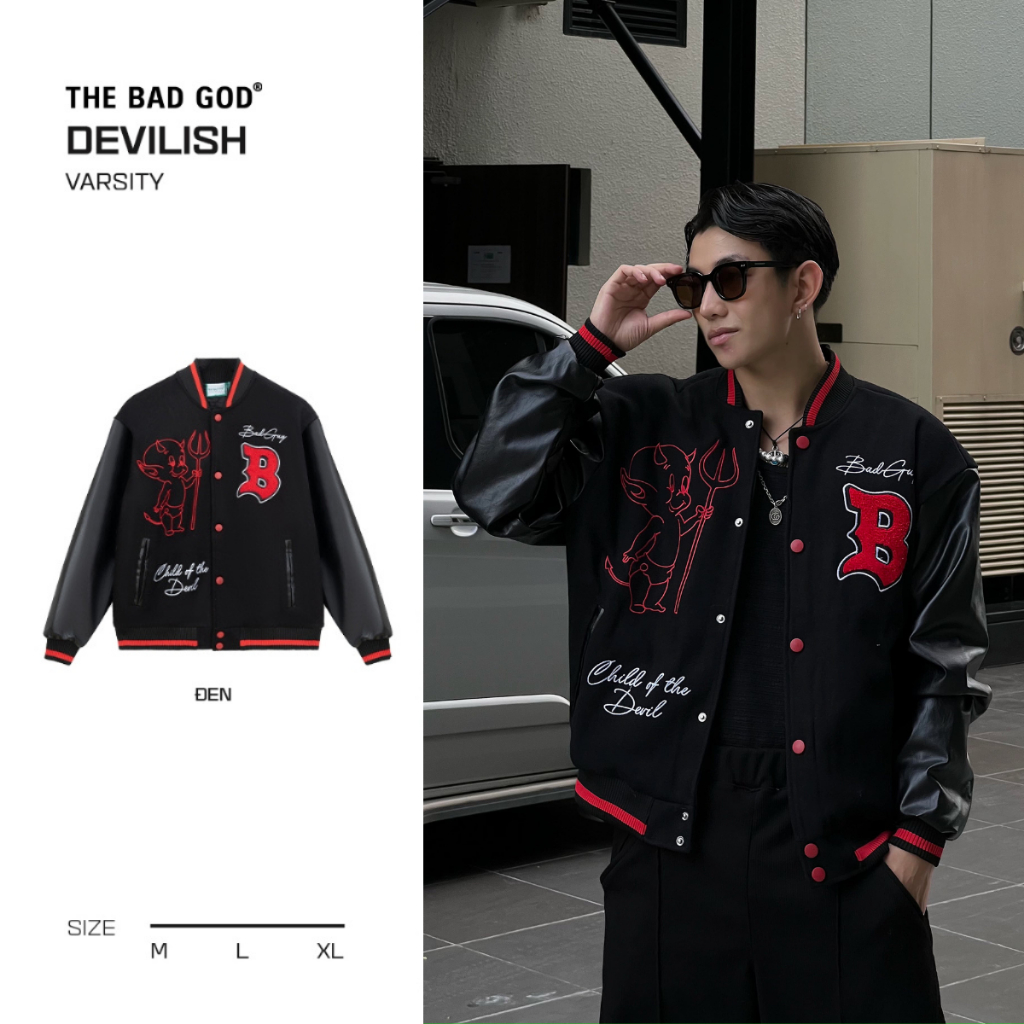 The Bad God Devilish winter stomach varsityJacket | Shopee Malaysia