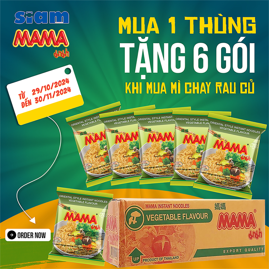 Box OF 30 PACKAGES - MAMA VEGAN NOODLES WITH VEGETABLE FLAVOR 60G ...