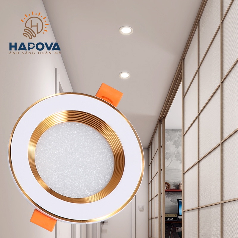 Hapova ORLA AT01 Recessed led Ceiling Light, 7W Gold Border, Yellow ...