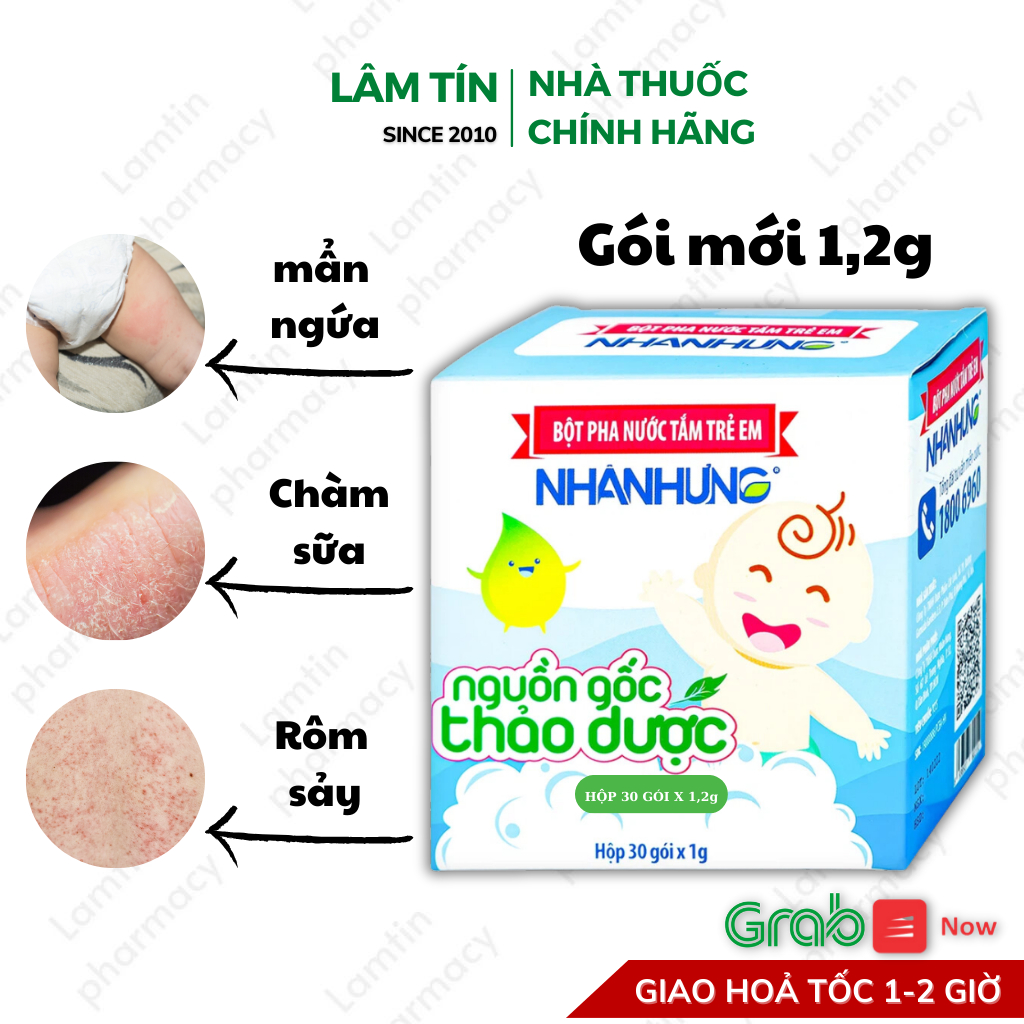 Genuine Nhan Hung Bath Powder - Children get rid of diaper rash, eczema ...