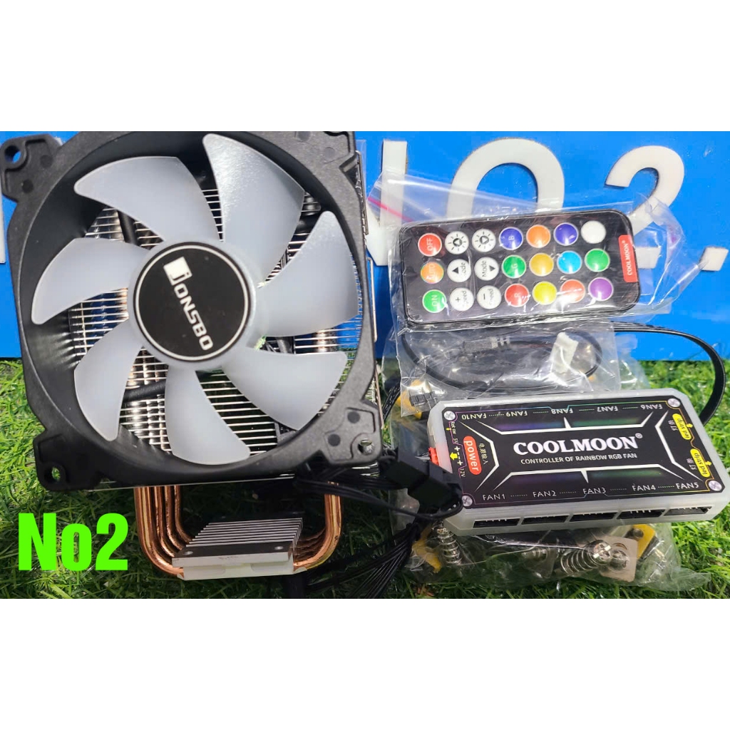 CR 1400 cpu heat fan with Coolmoon RGB hub and transfer cable | Shopee ...