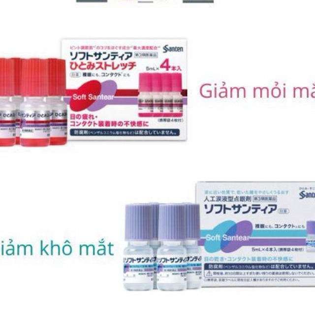 Japanese Santen Soft Santear Artificial Eye Drops - Blue and Red ...