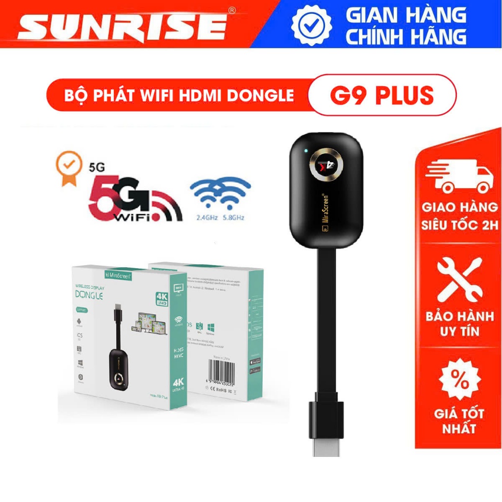 Dongle G9 PLUS HDMI Wife Transmitter,Portable Wireless HDMI-Dual Band ...