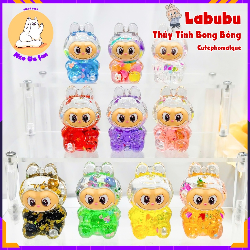 Labubu Model Transparent Glass Bubble 8cm Display Decoration Study Desk ...
